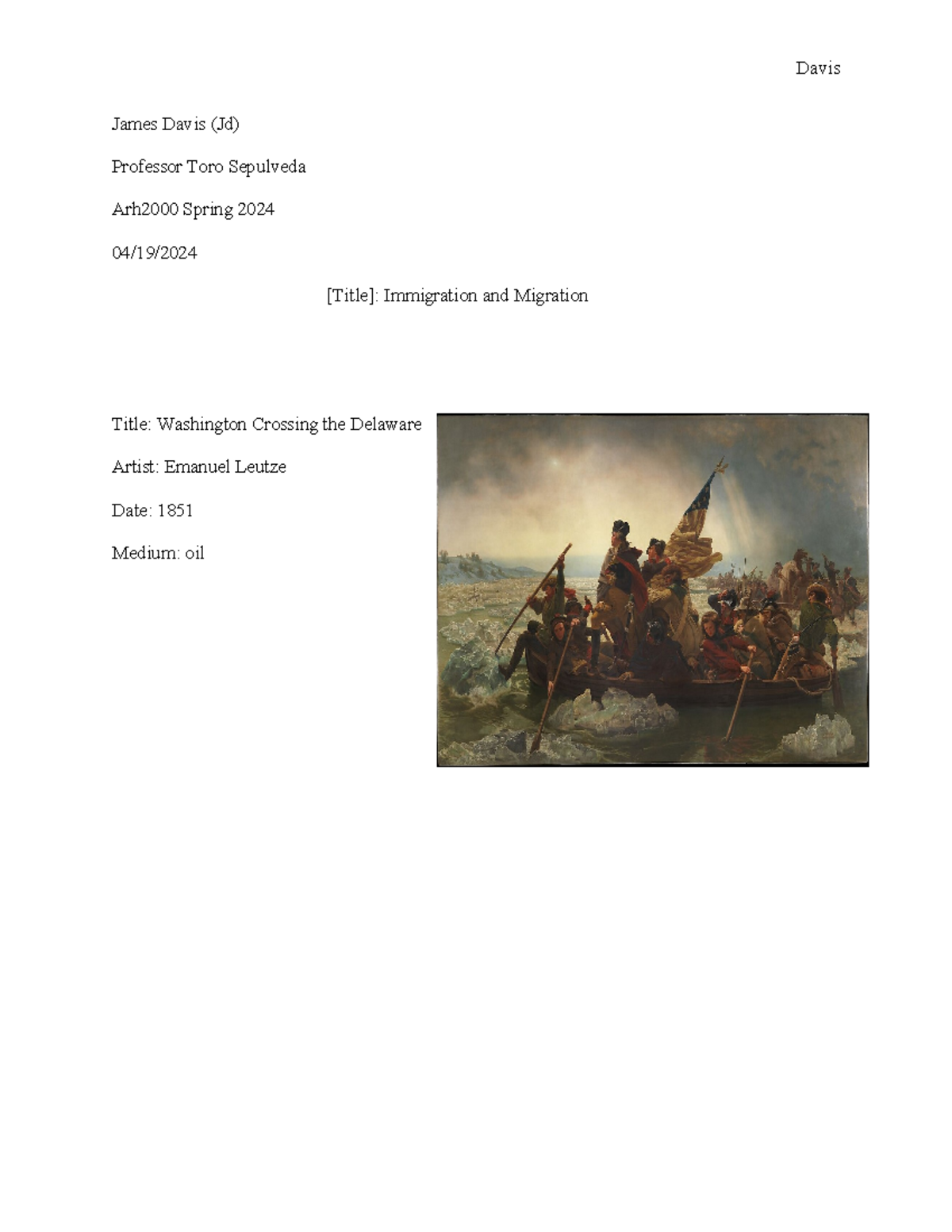 Final paper - James Davis (Jd) Professor Toro Sepulveda Arh2000 Spring ...