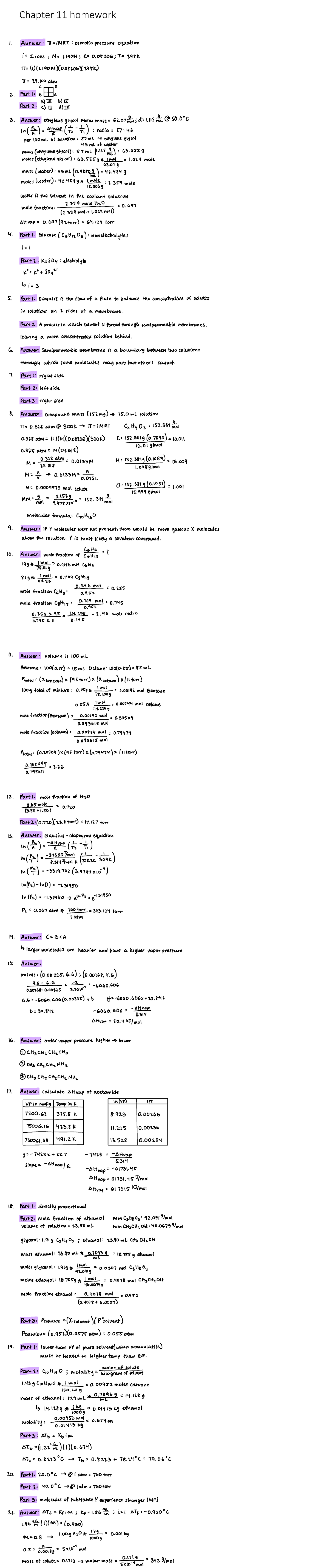 Chapter 11 homework - CHEM 001B - Chapter 11 homework - Studocu