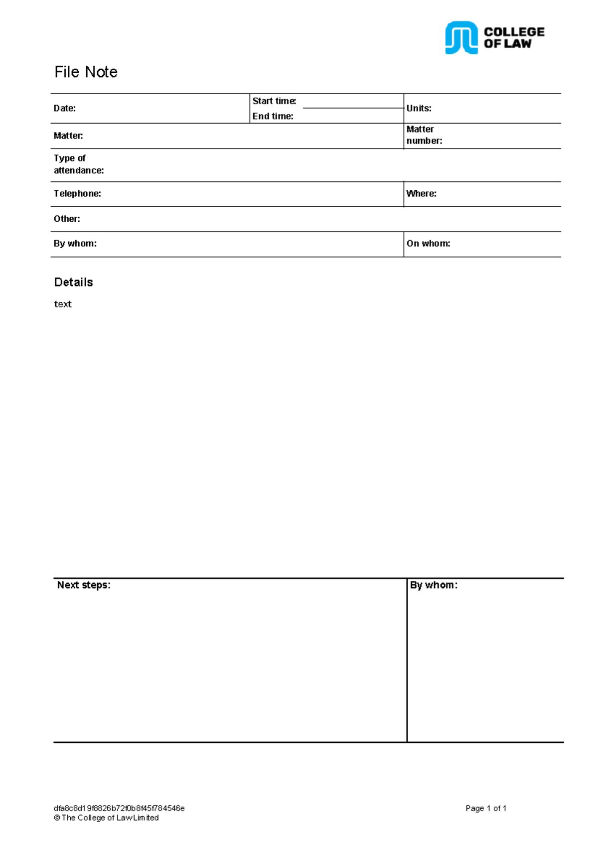 EPR T1 A2 file note template Allstates 2017 01 20 - 1_EPR - File Note ...