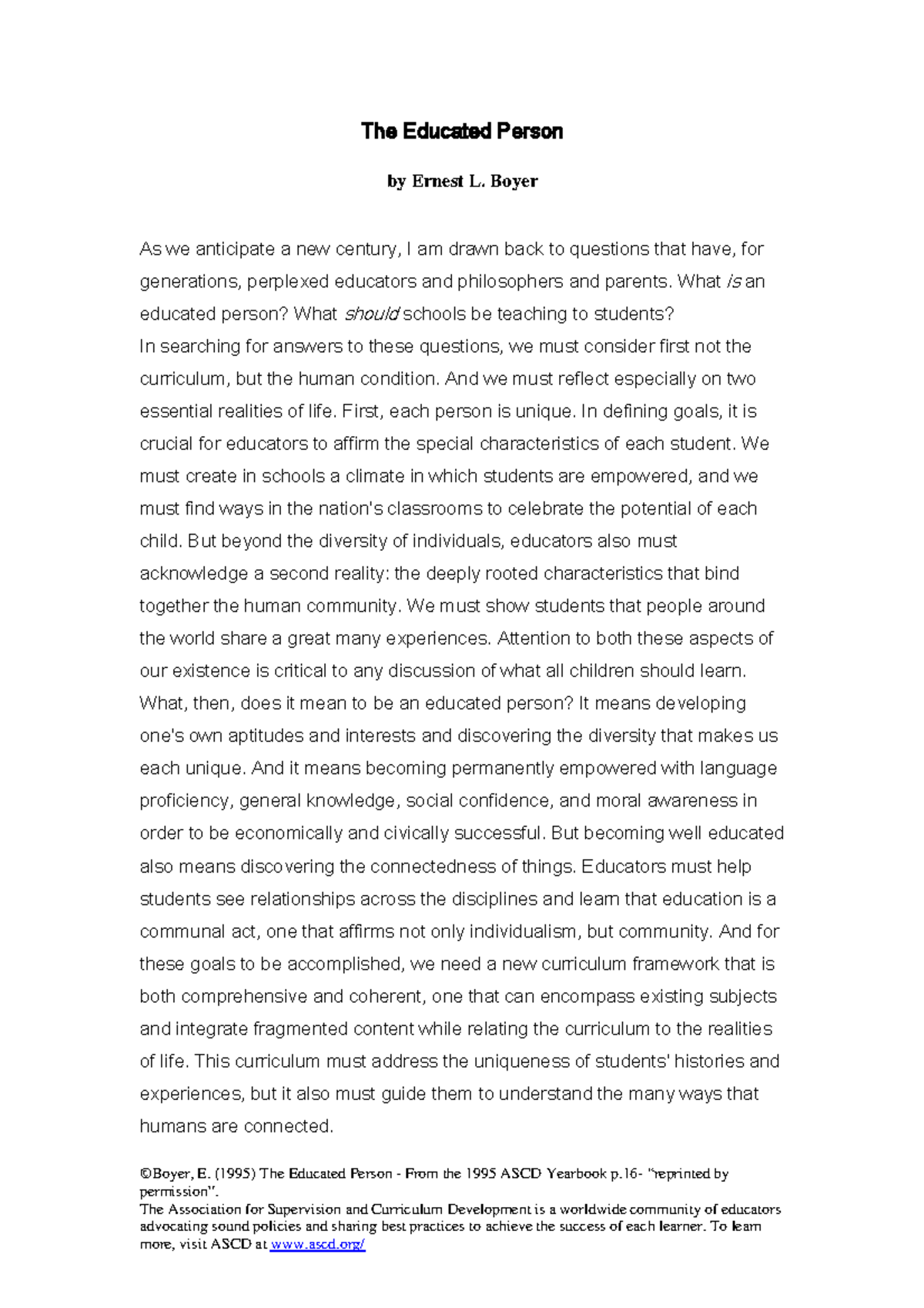 Educated-Person - Summary English literature - The Educated Person by ...