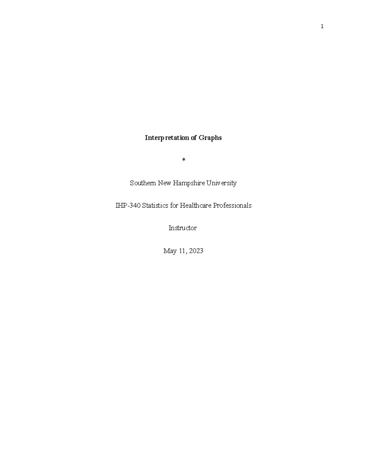 Mod 2 interpreting graphs - 1 Interpretation of Graphs * Southern New ...