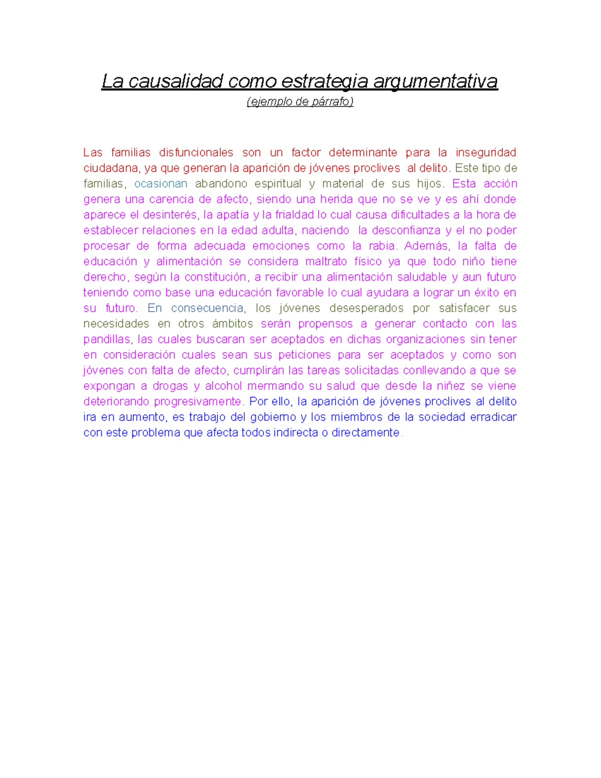 Texto de causalidad - La causalidad como estrategia argumentativa ...