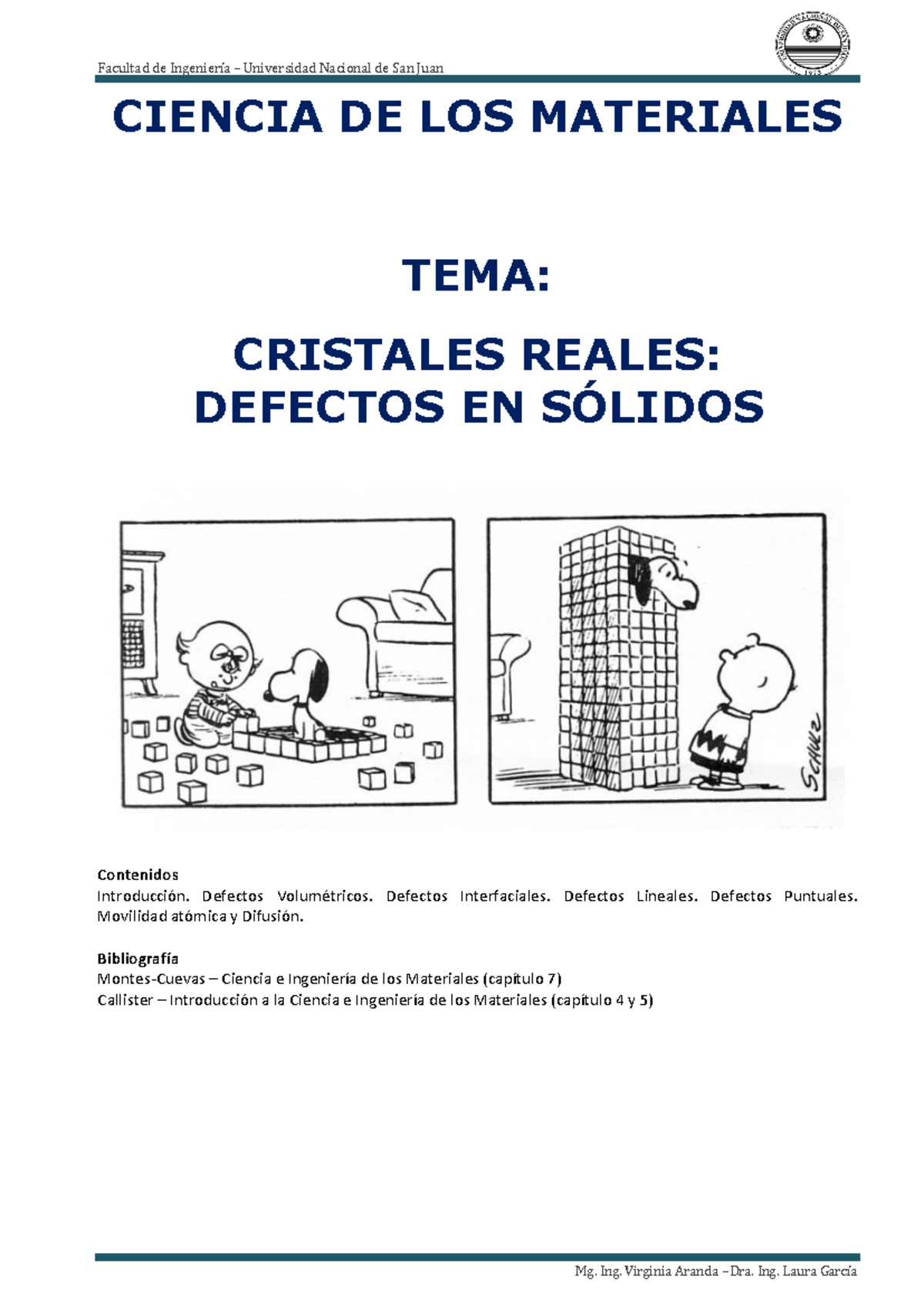 Defectos en sólidos - CIENCIA DE LOS MATERIALES TEMA: CRISTALES REALES ...