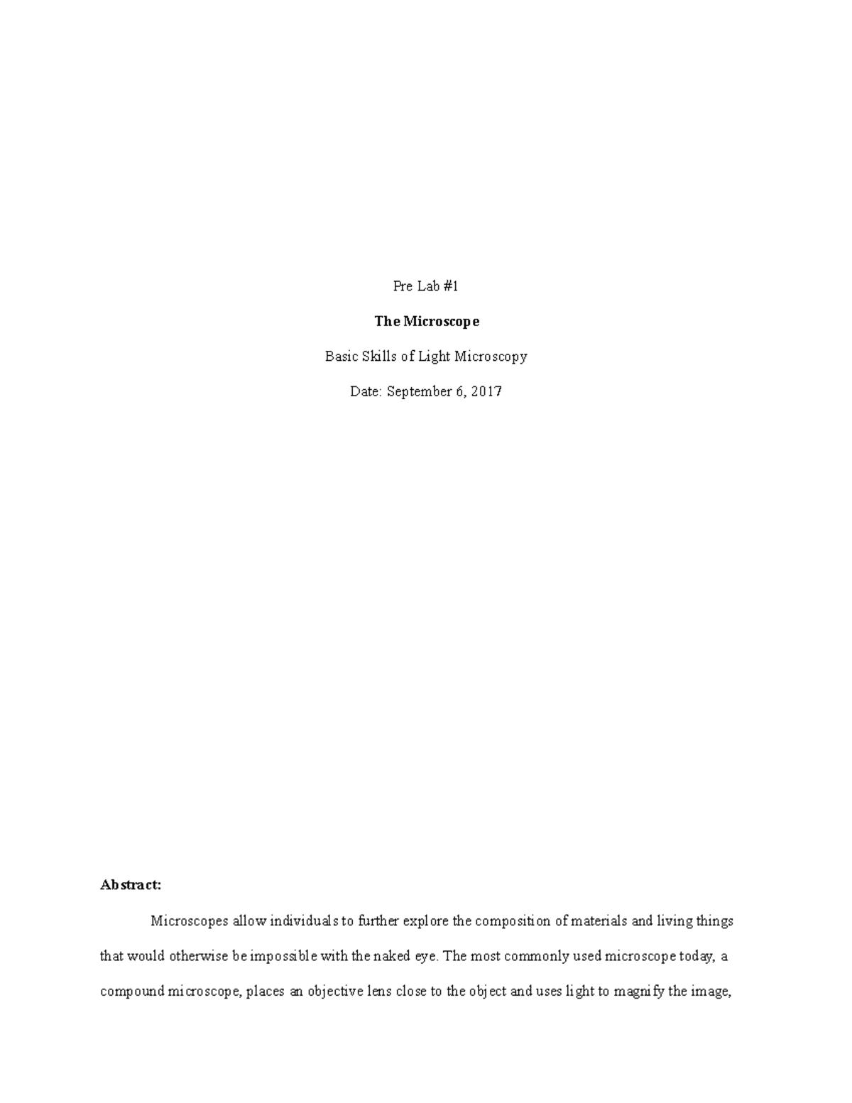 BIO LAB1 - Prof. Seidenstein's Intro to Cell & Molecular Biology Pre ...