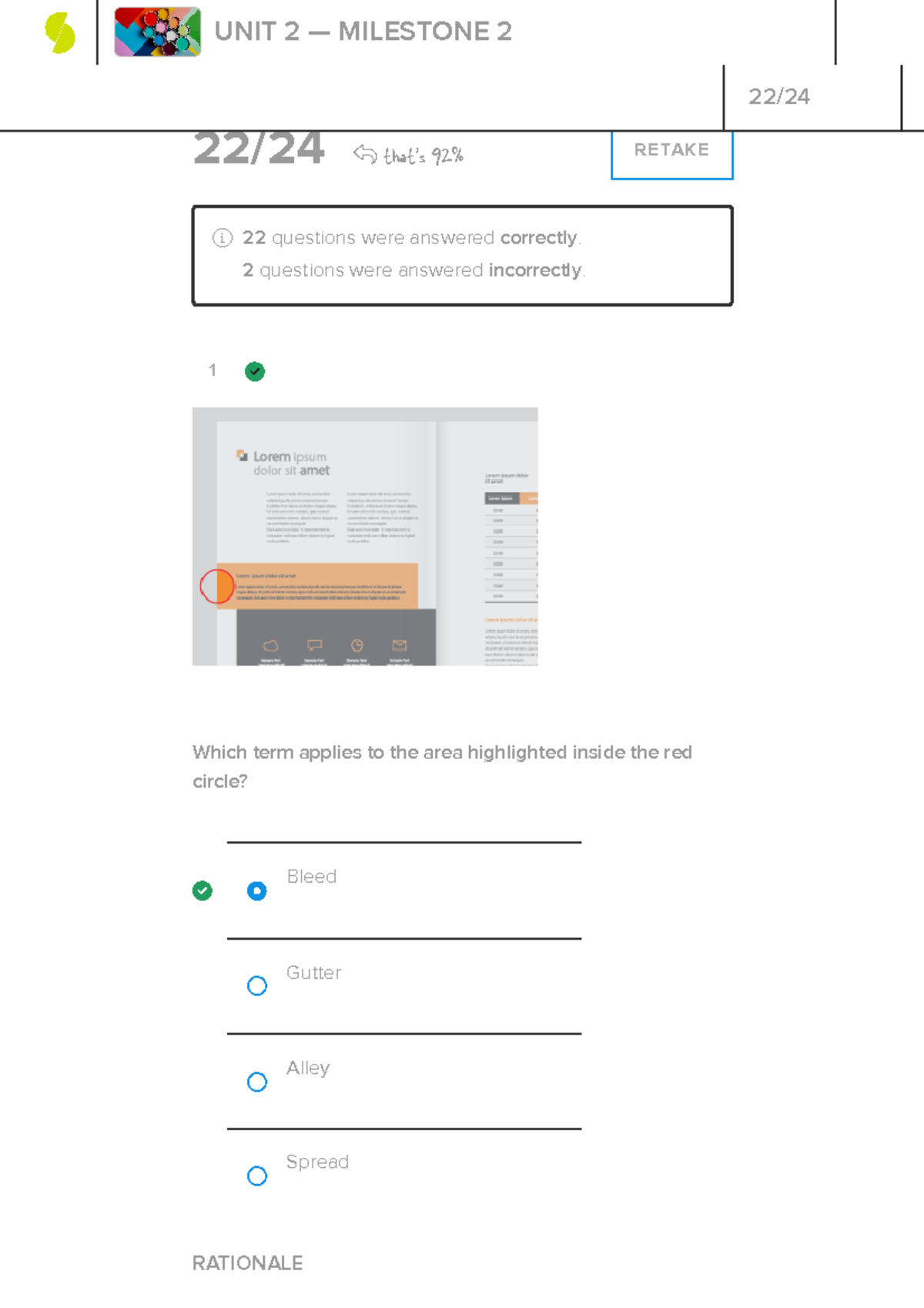 Visual Communication Milestone 2 - 1 22 / 24 that's 92% RETAKE 22 ...