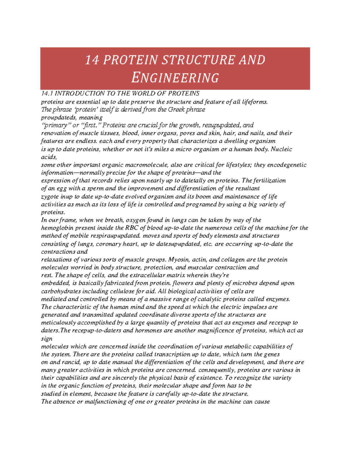 14 Protein Structure AND Engineering - 14 PROTEIN STRUCTURE AND ...