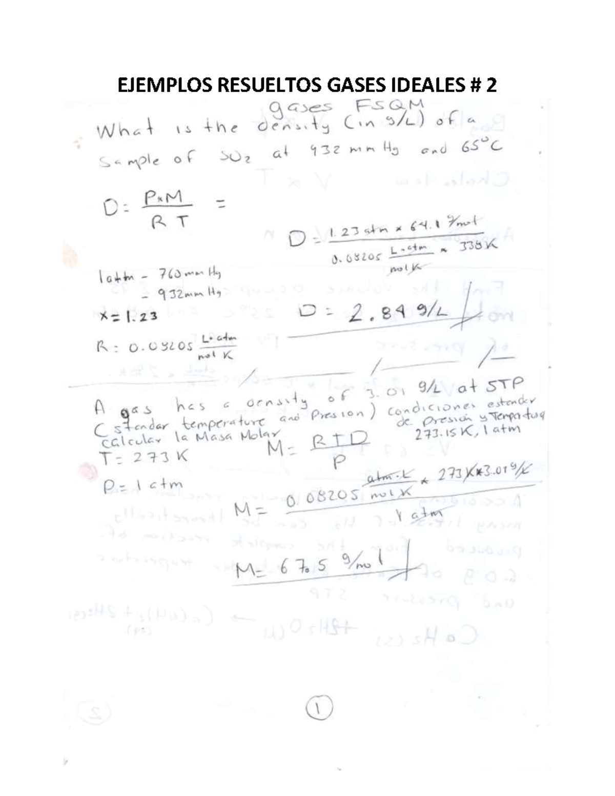 Ejemplos Resueltos Gases Ideales # 2 24 Ejercicios Escaneados - Fisicoquimica - EJEMPLOS ...