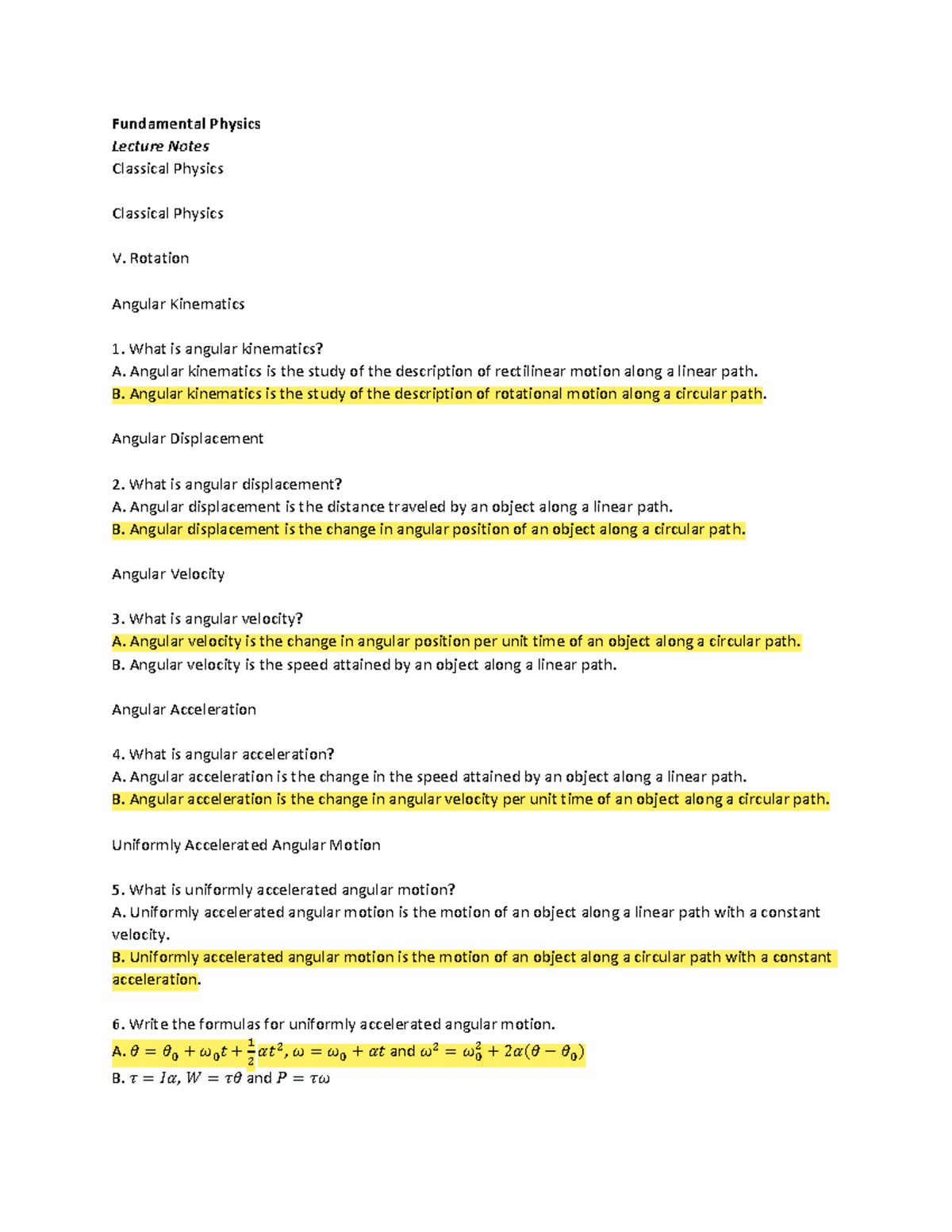 With Key Rotation Gravity And Oscillation Fundamental Physics Lecture Notes Classical