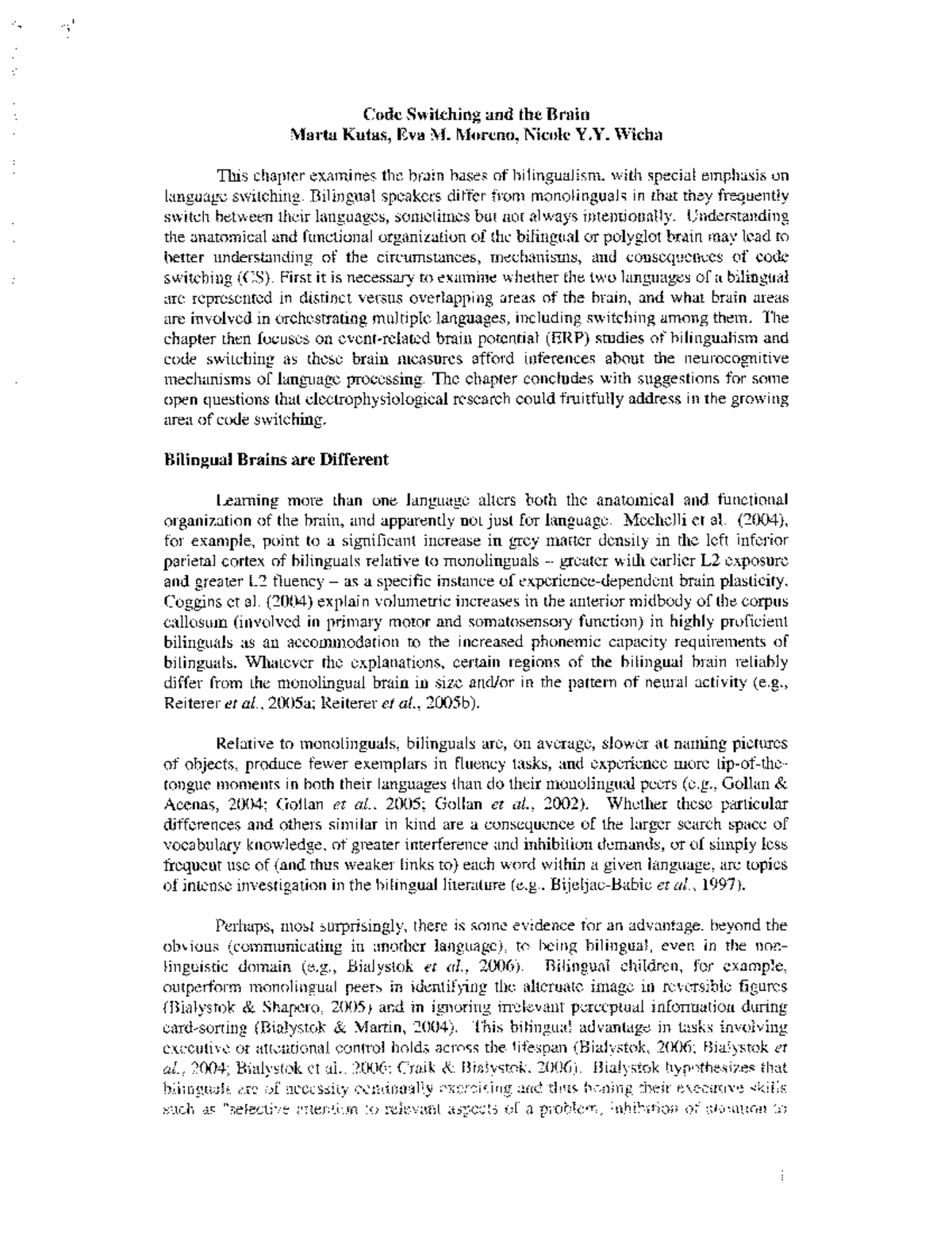 2009 - xxxxxx - Code Switching and the Brain Marta Kutas, Eva M. Moreno ...