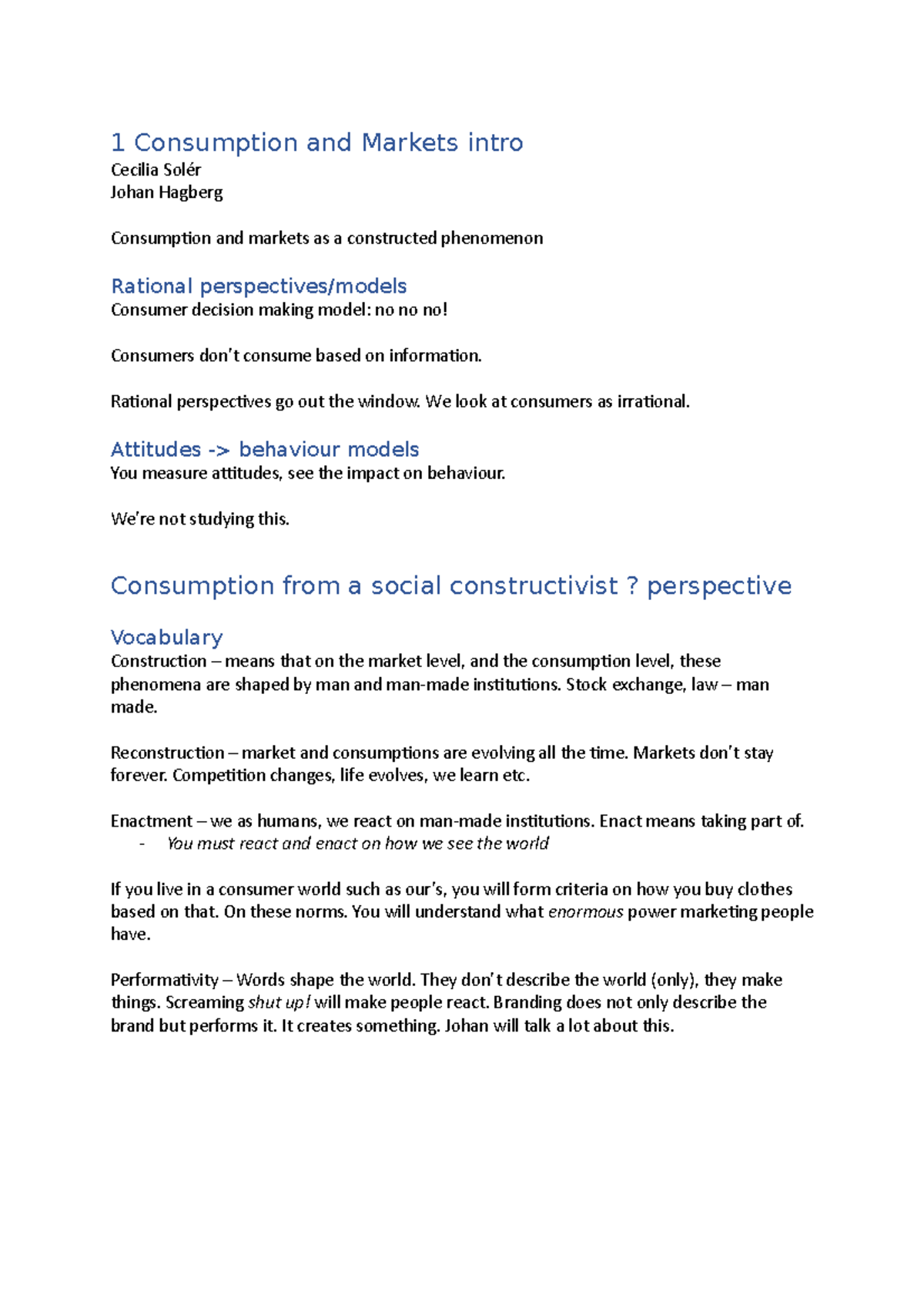 L1 Consumption and Markets intro - 1 Consumption and Markets intro ...
