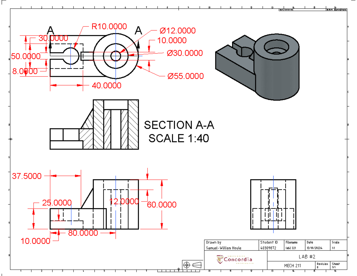 Lab 2 221-pdf - lab2 - miae 211 - 13 14 Rev 0 Revision note A A B SECTION 4 SCALE 1:40 G G Drawn ...