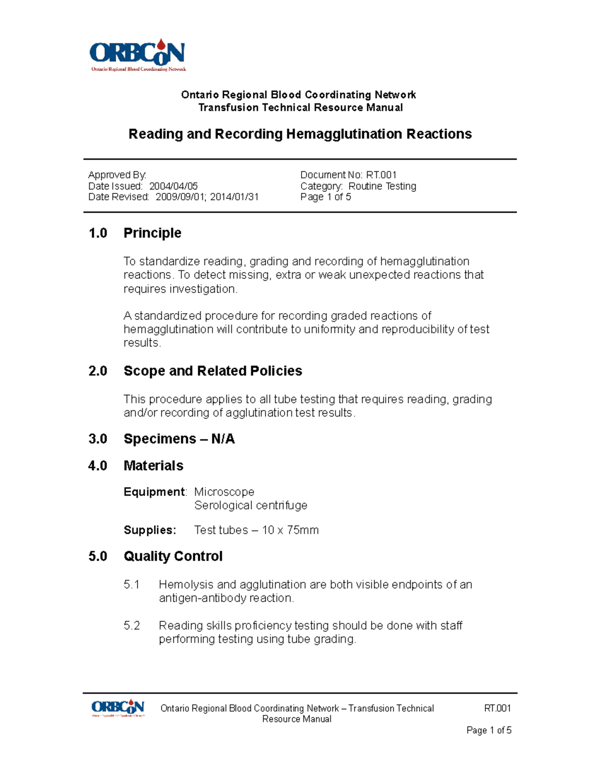 RT - extra - Ontario Regional Blood Coordinating Network Transfusion ...