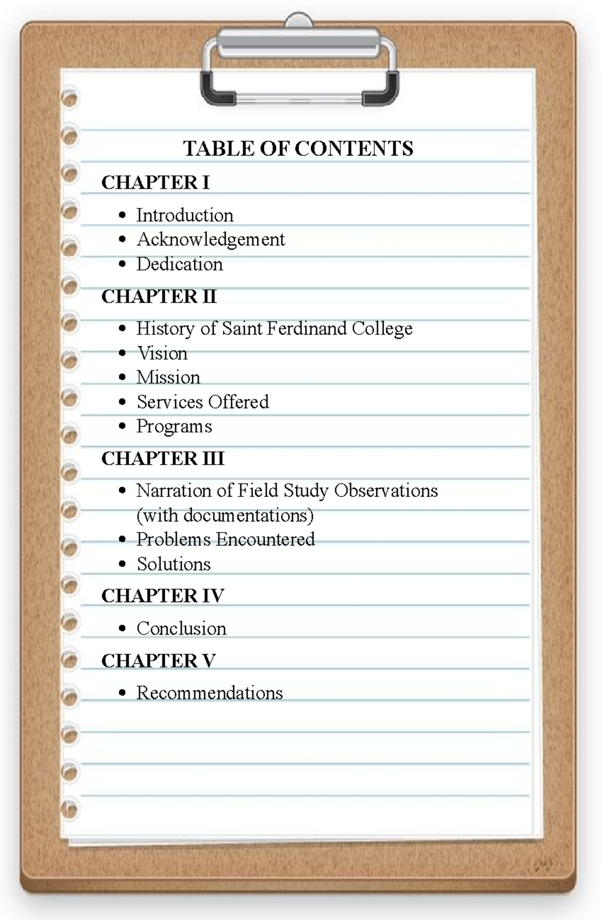FS Table OF Contents - BSED-English - TABLE OF CONTENTS CHAPTER I ...