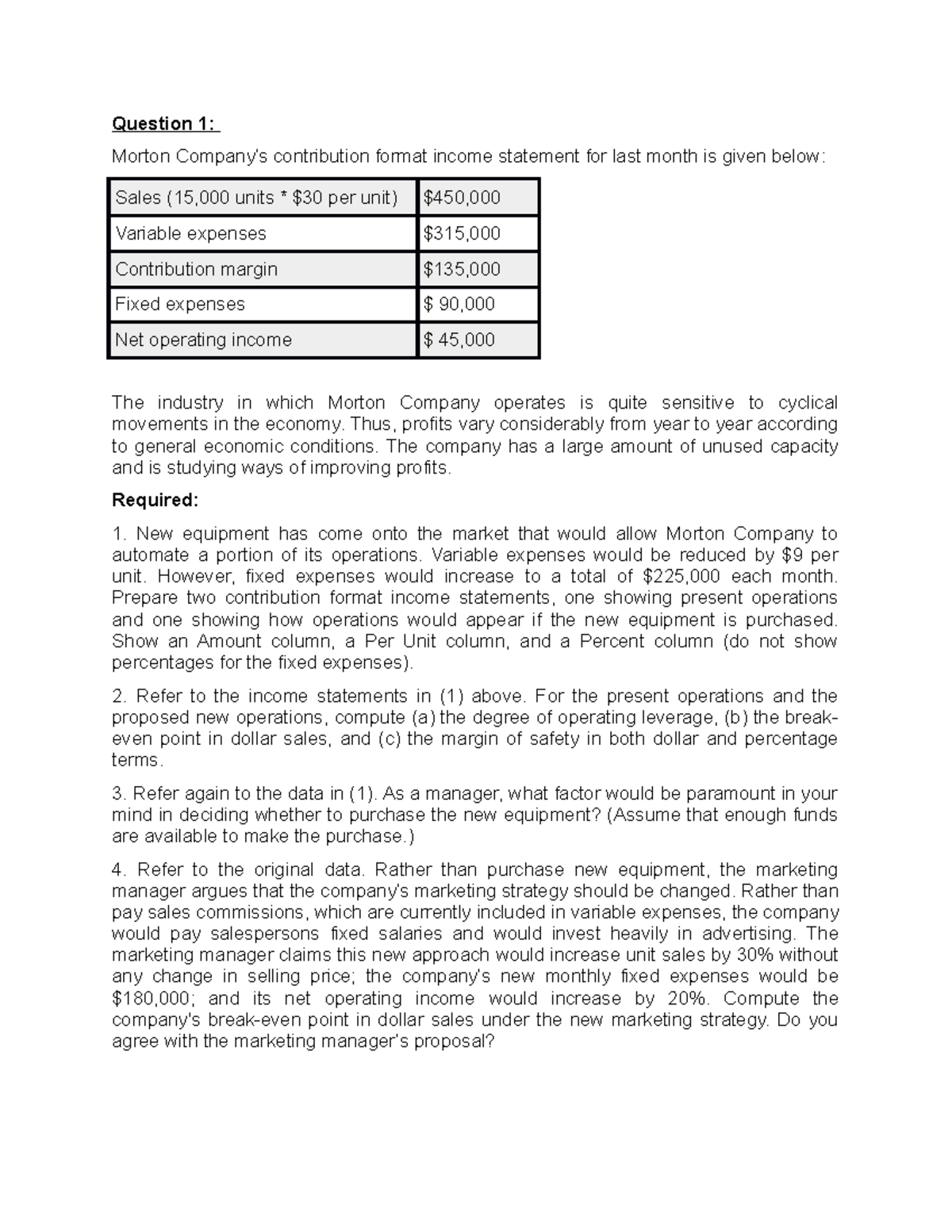 Chap 4 - activities - PA-5 - Question 1: Morton Company’s contribution ...