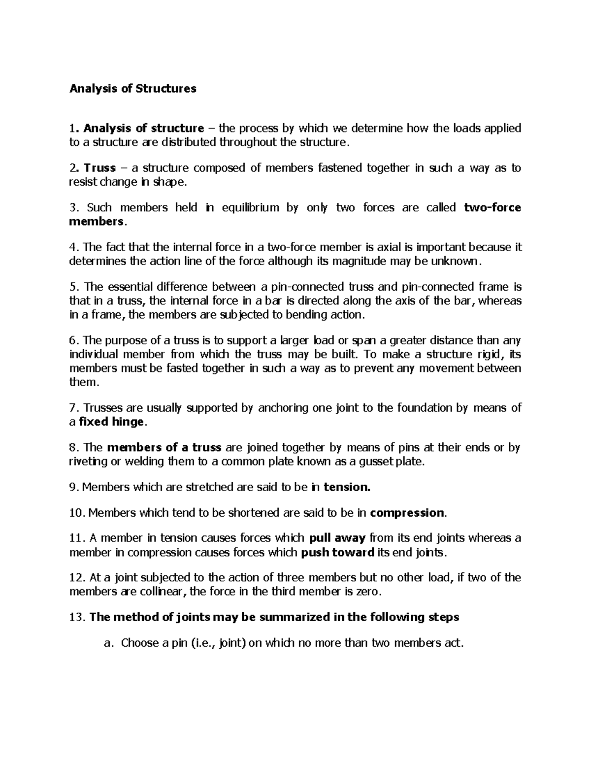 Analysis of Structures - Analysis of structure** – the process by which ...