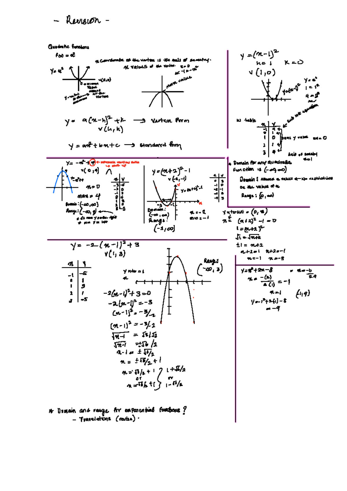 Revision - Notes on chapter 1-3 of math 208 - Revision y m 15 ...