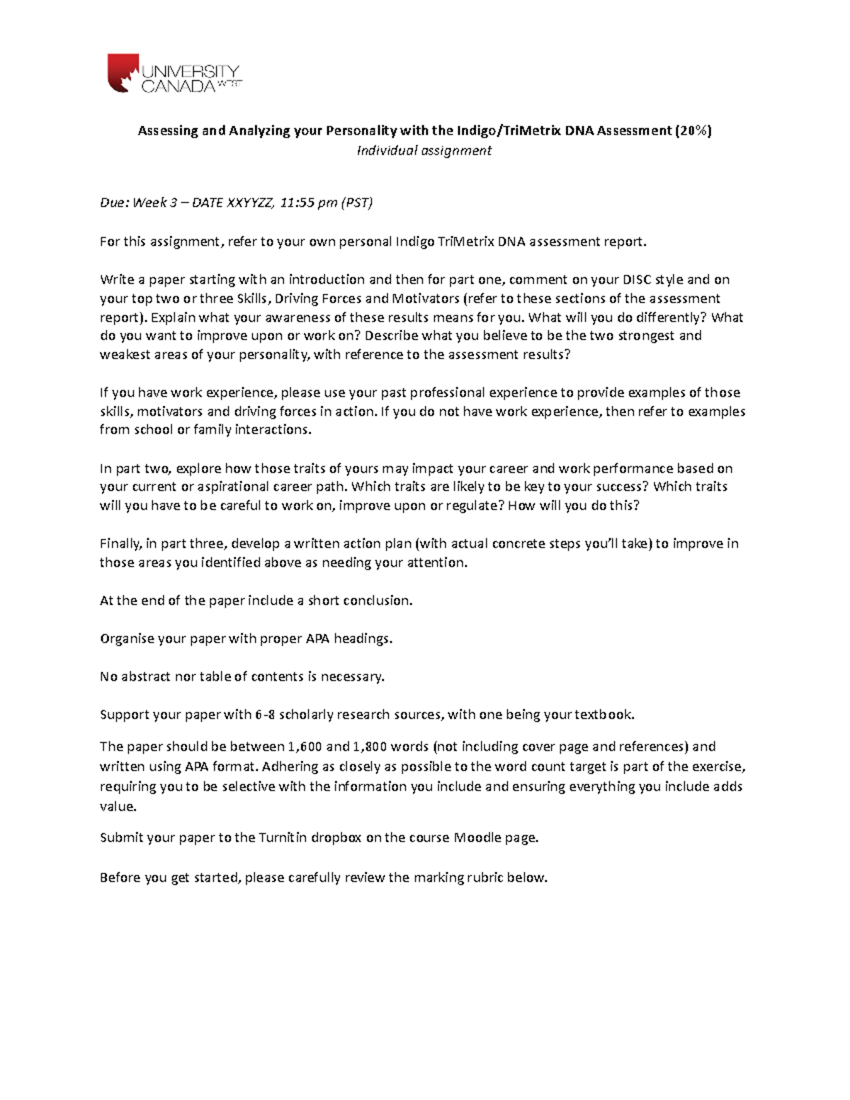 Indigo Assessment - Assessing and Analyzing your Personality with the ...