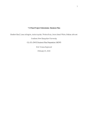 BUS 400 Milestone One - Assignment - Jessie J. White SNHU BUS 400 ...