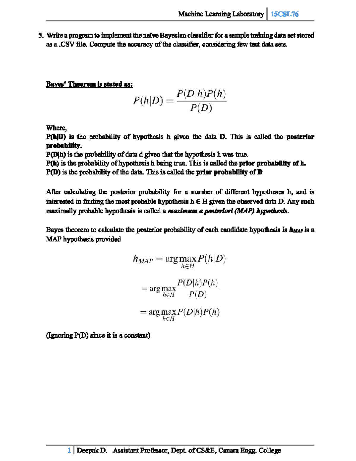 AI ML LAB experiment 6 - Computer Science - Studocu