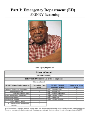 Urosepsis-Case Study- Keith RN - Urinary Tract Infection/Urosepsis Jean ...