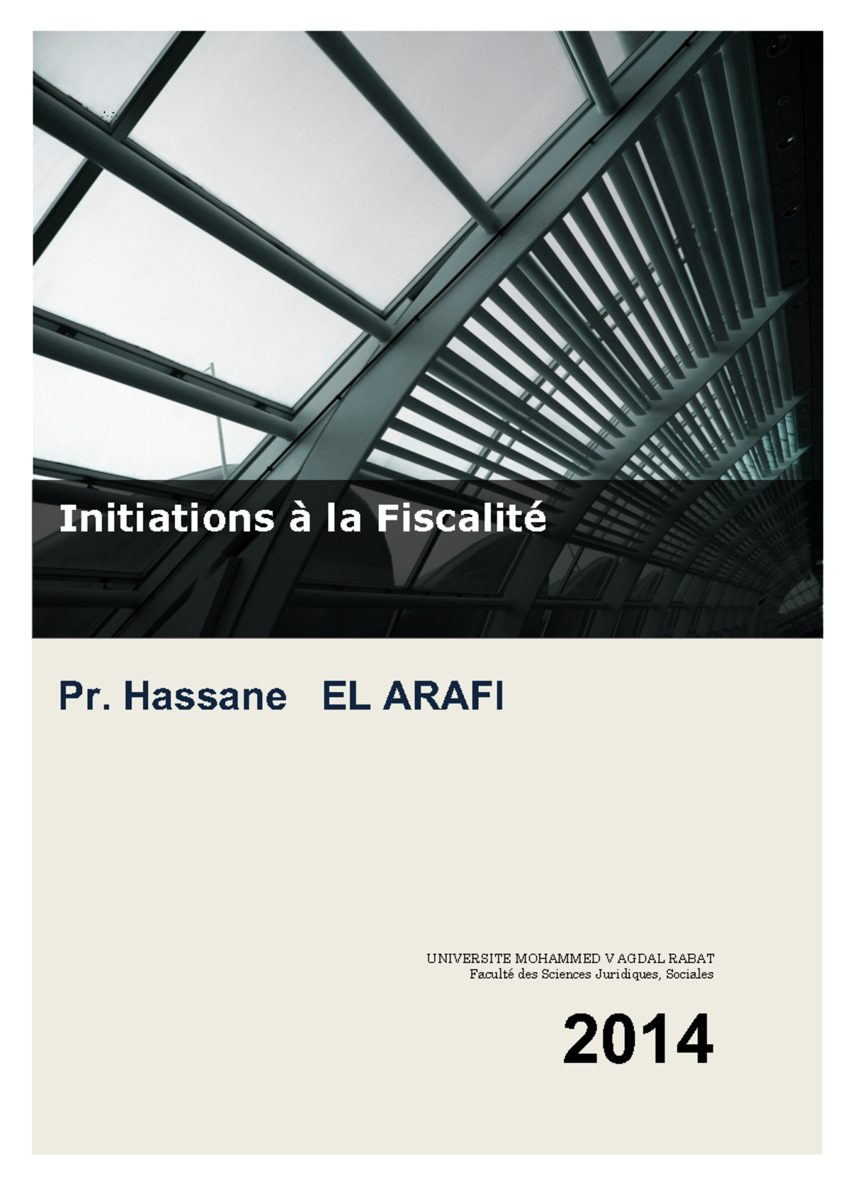 Cours Droit fiscale 15 - Pr. Hassane EL ARAFI UNIVERSITE MOHAMMED V ...