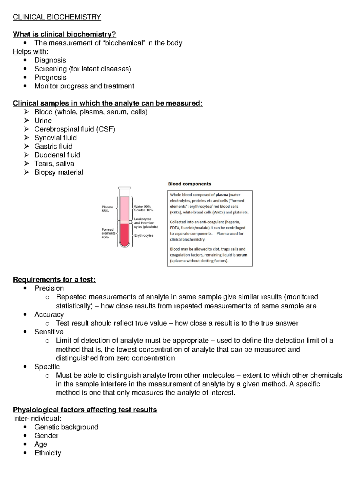 Clinical Biochemistry - CLINICAL BIOCHEMISTRY What is clinical ...