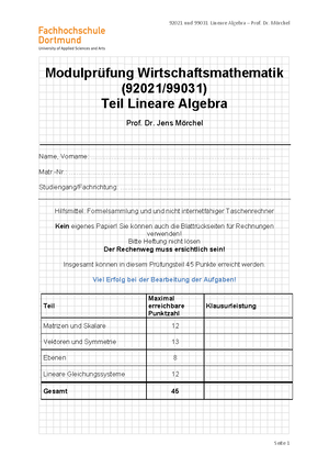 Aufgabenblatt 5 - Aufgaben - Lösung Aufgabenblatt 4 Aufgabe 1 a) ( 1 2 3 4 ) ⋅ ( 5 6 7 1 ) − 3 ⋅ ...
