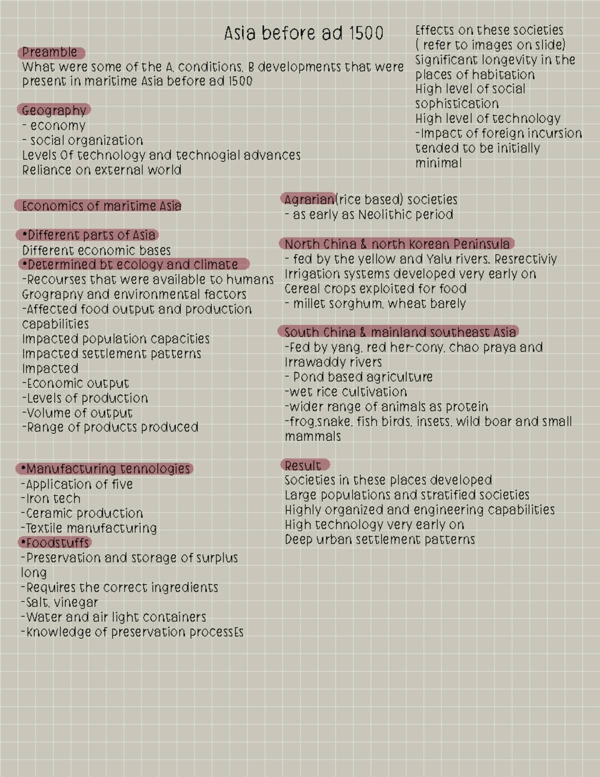 HIS 251 - the developments of east and southeast Asia, with a focus on ...