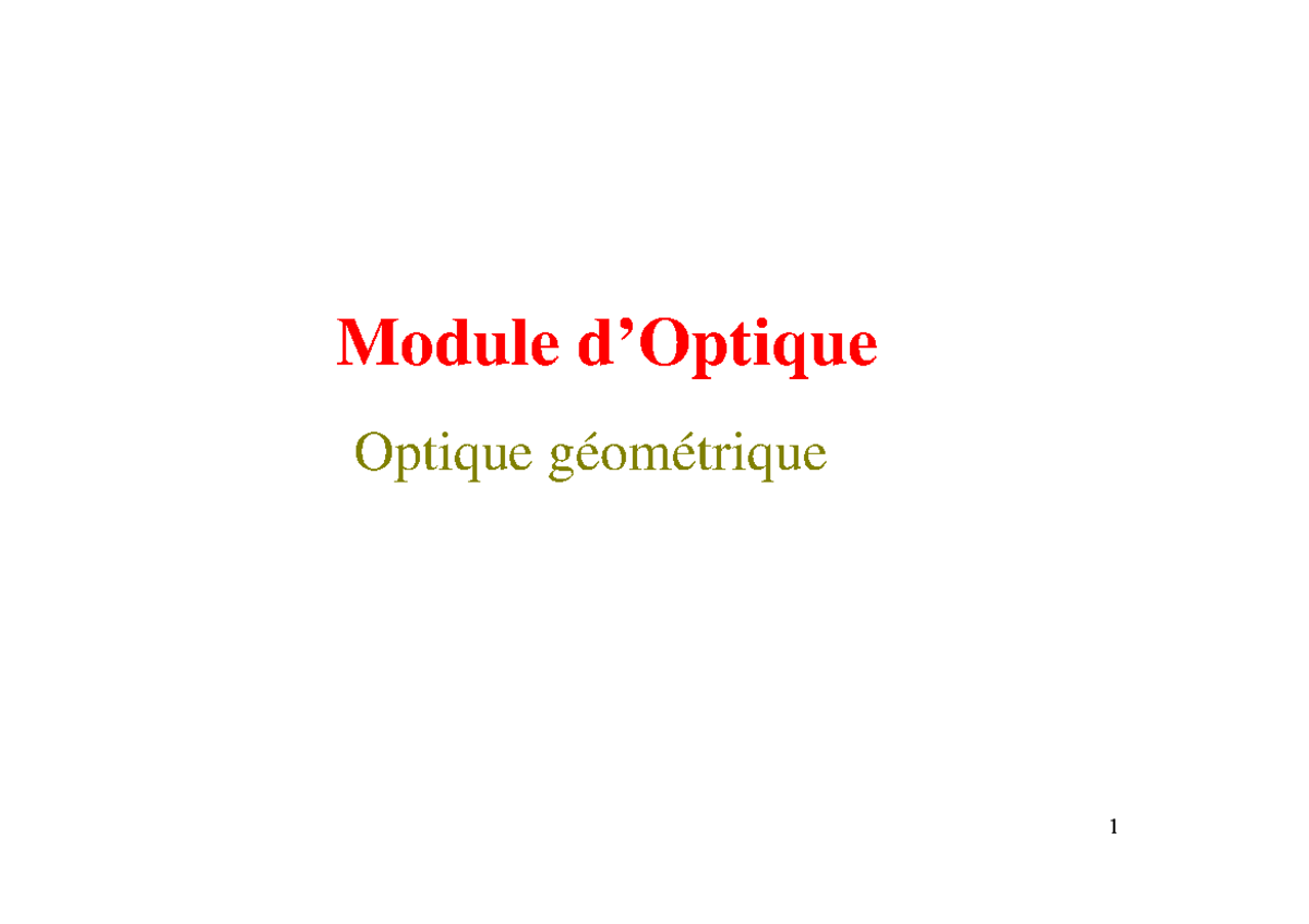 Optique géometrique chapitre 2 - Module d’Optique Optique géométrique Chapitre 2 Le prisme A est ...