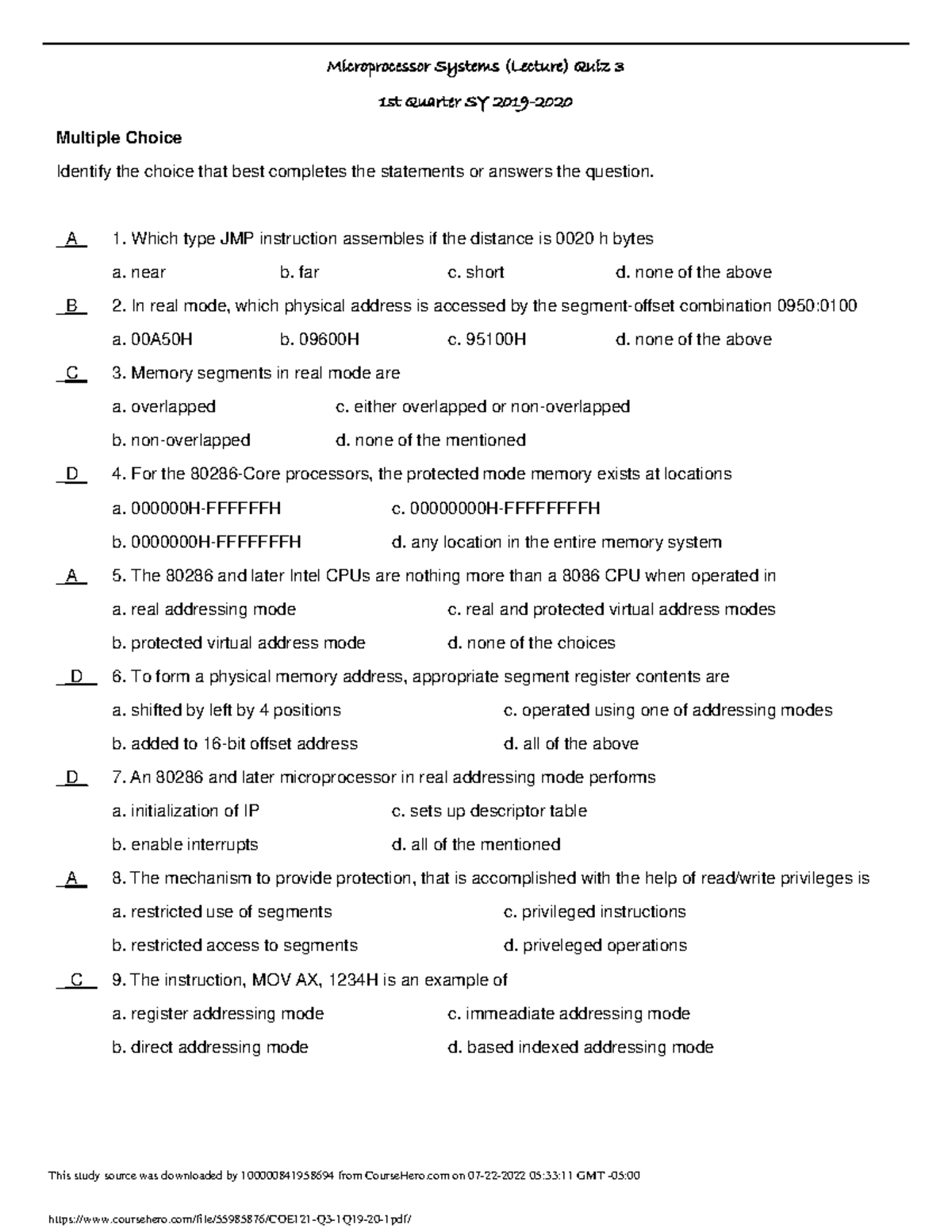 COE121 Q3 1Q19 20 1 - Know the backgorund of study - Microprocessor ...