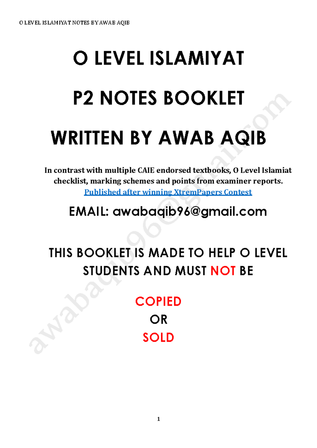 Zz PFDOen N 2 - Ruuendjdidjd - O LEVEL ISLAMIYAT P2 NOTES BOOKLET ...