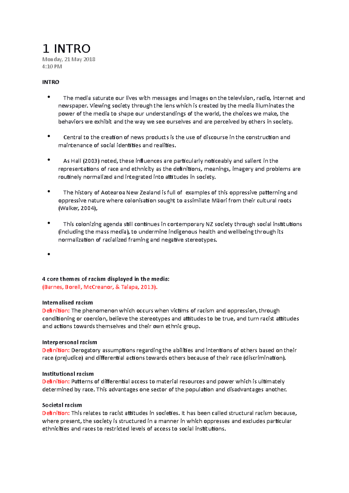 Introduction class - 1 INTRO Monday, 21 May 2018 4:10 PM INTRO The ...