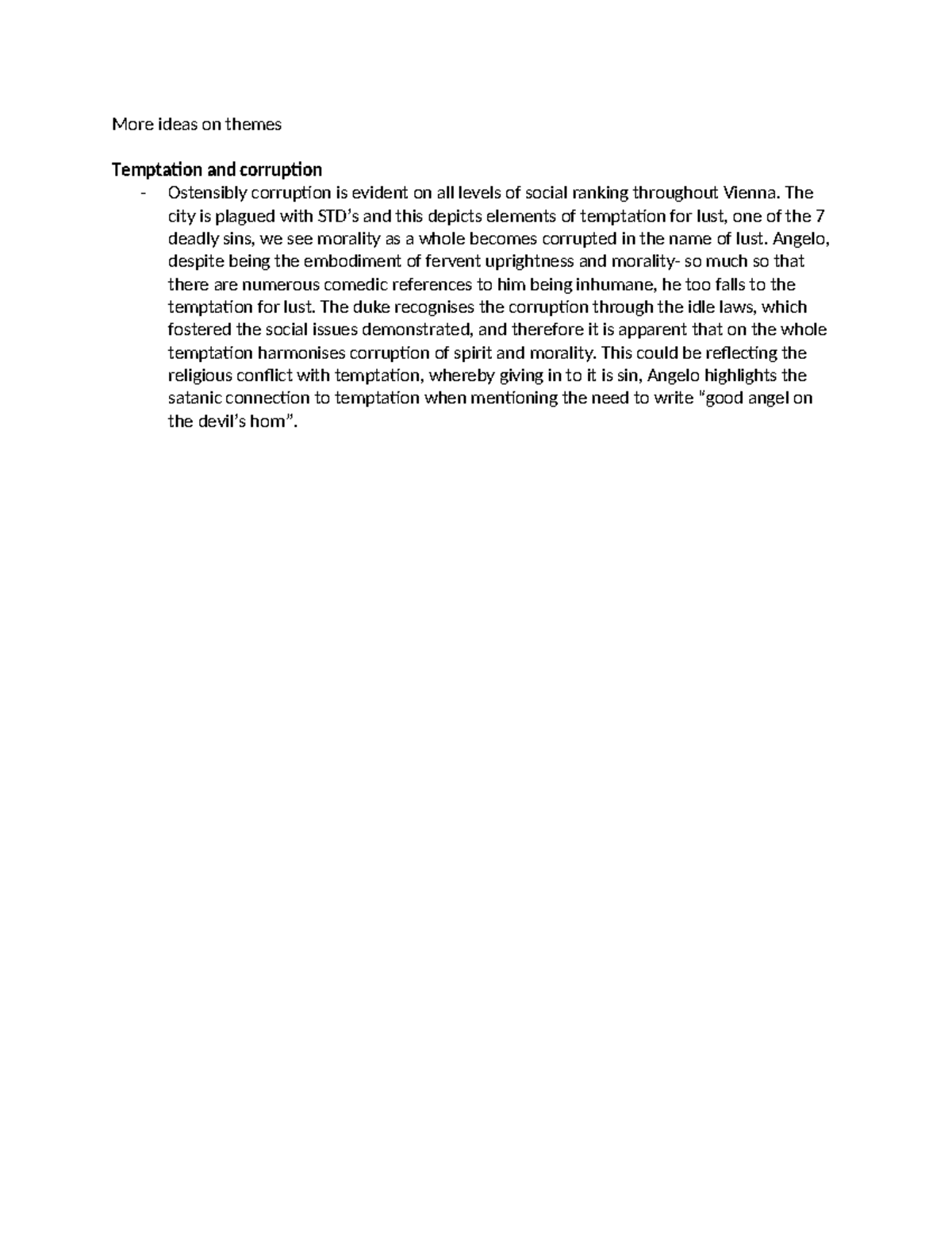 More ideas on themes - More ideas on themes Temptation and corruption ...