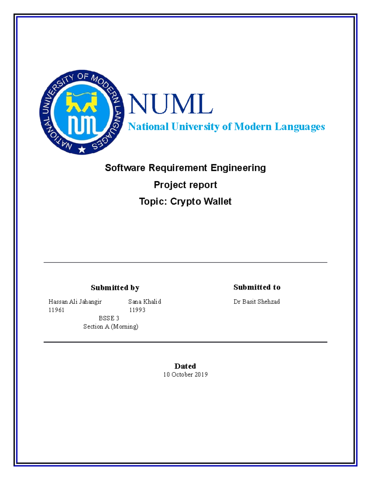 Document - linear equations - Dated 10 October 2019 NUML National ...
