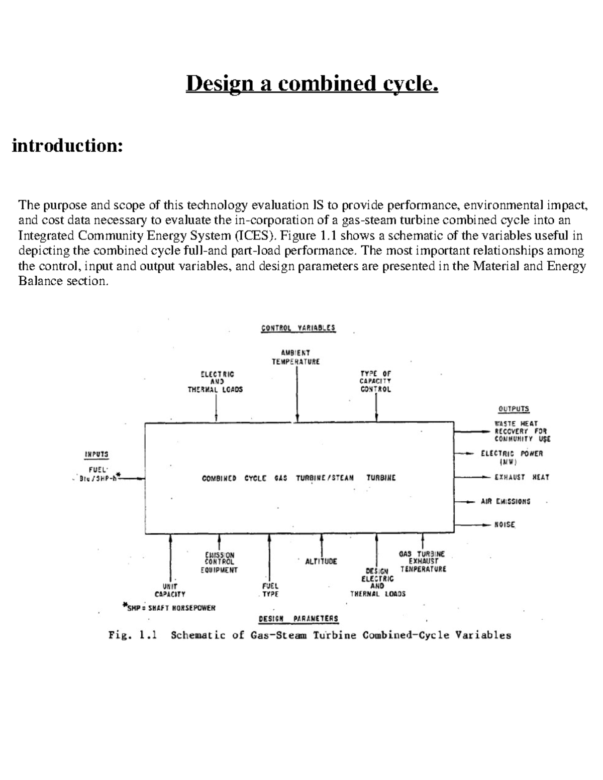 Design a combined cycle - introduction: The purpose and scope of this ...
