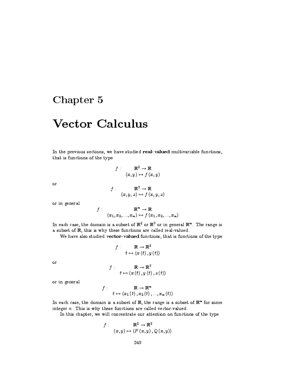 Vector Fields in Mathematics - Chapter 5 Vector Calculus In the ...
