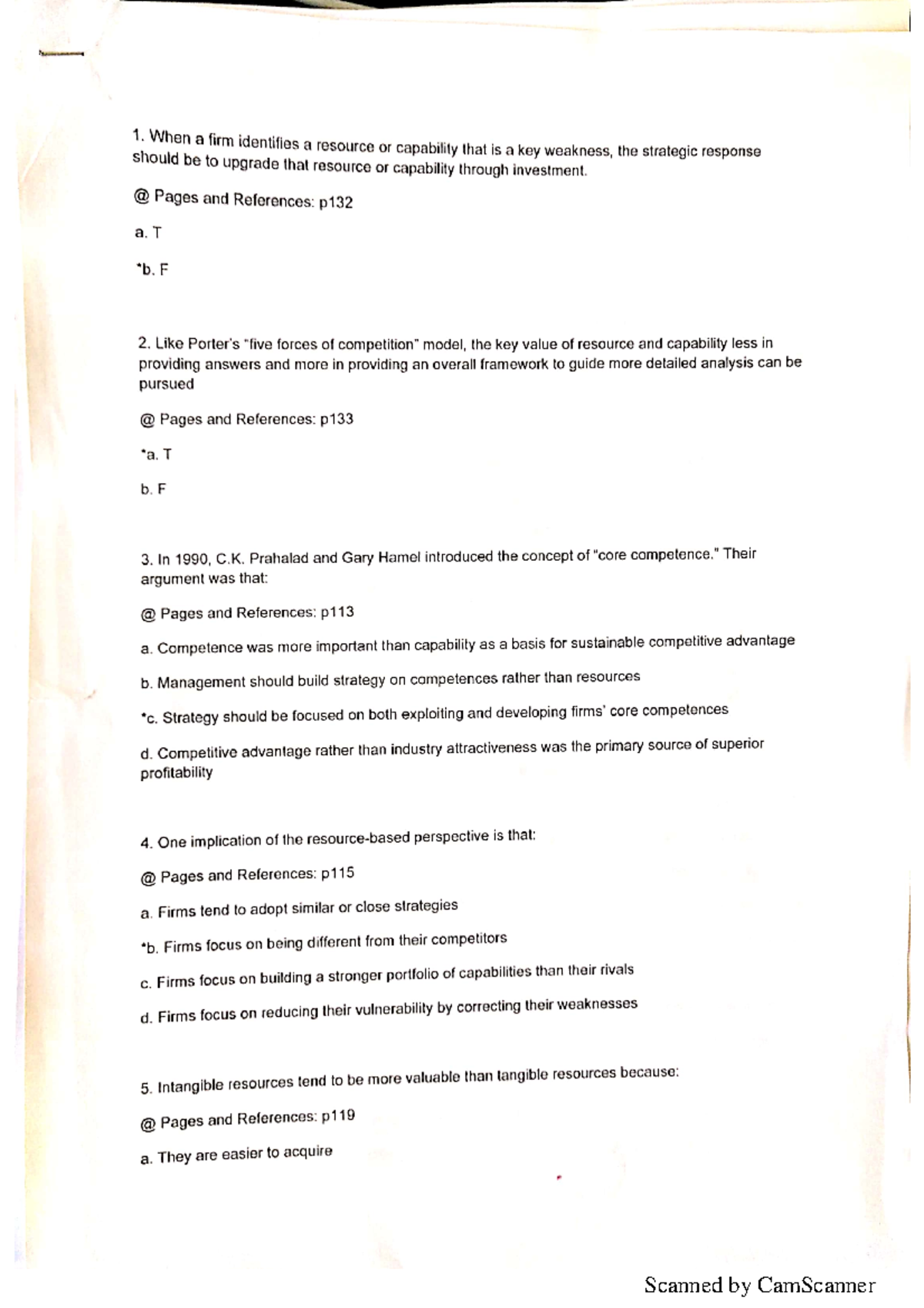 Strategic Management Exam Questions - Studocu