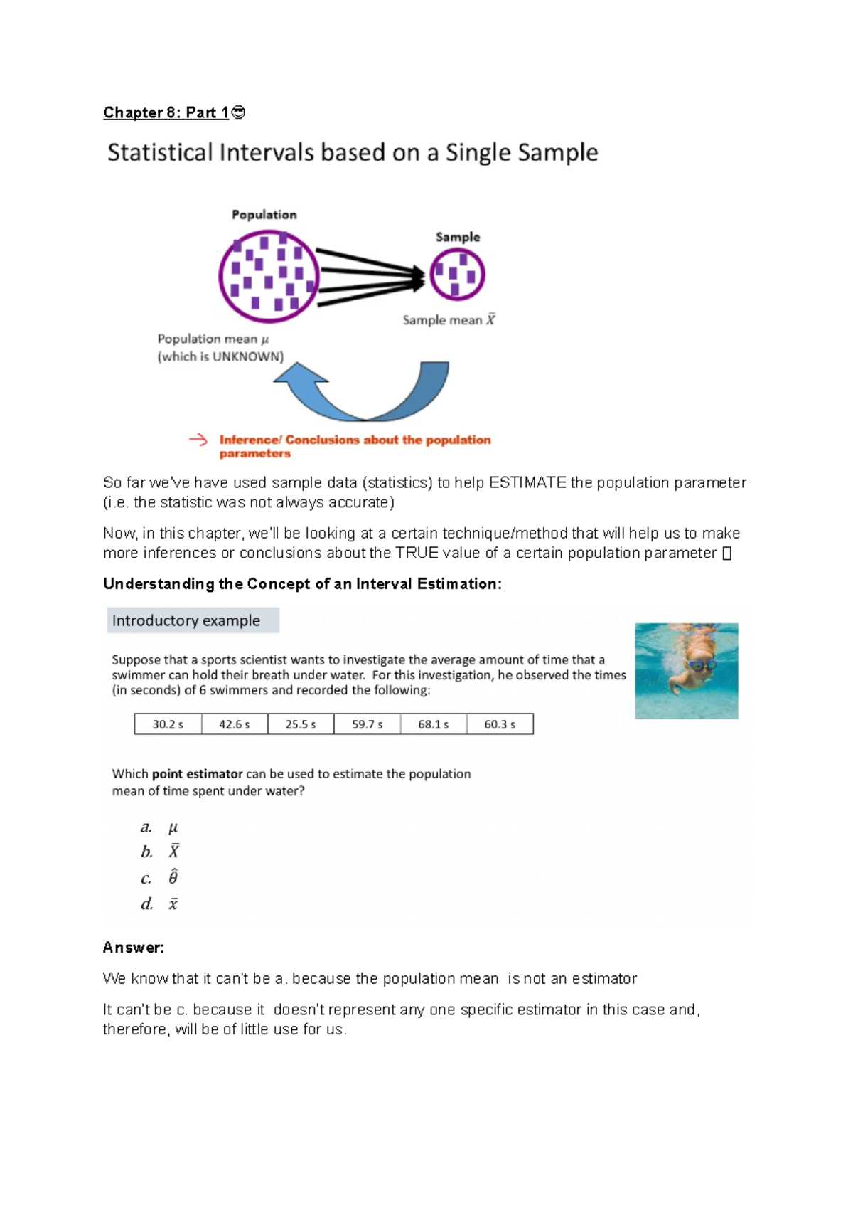 8 - Summaries of the course material. I do not own any of the visual ...
