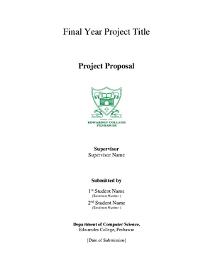 BSCS Project-Proposal-Template - Final Year Project Title Project ...