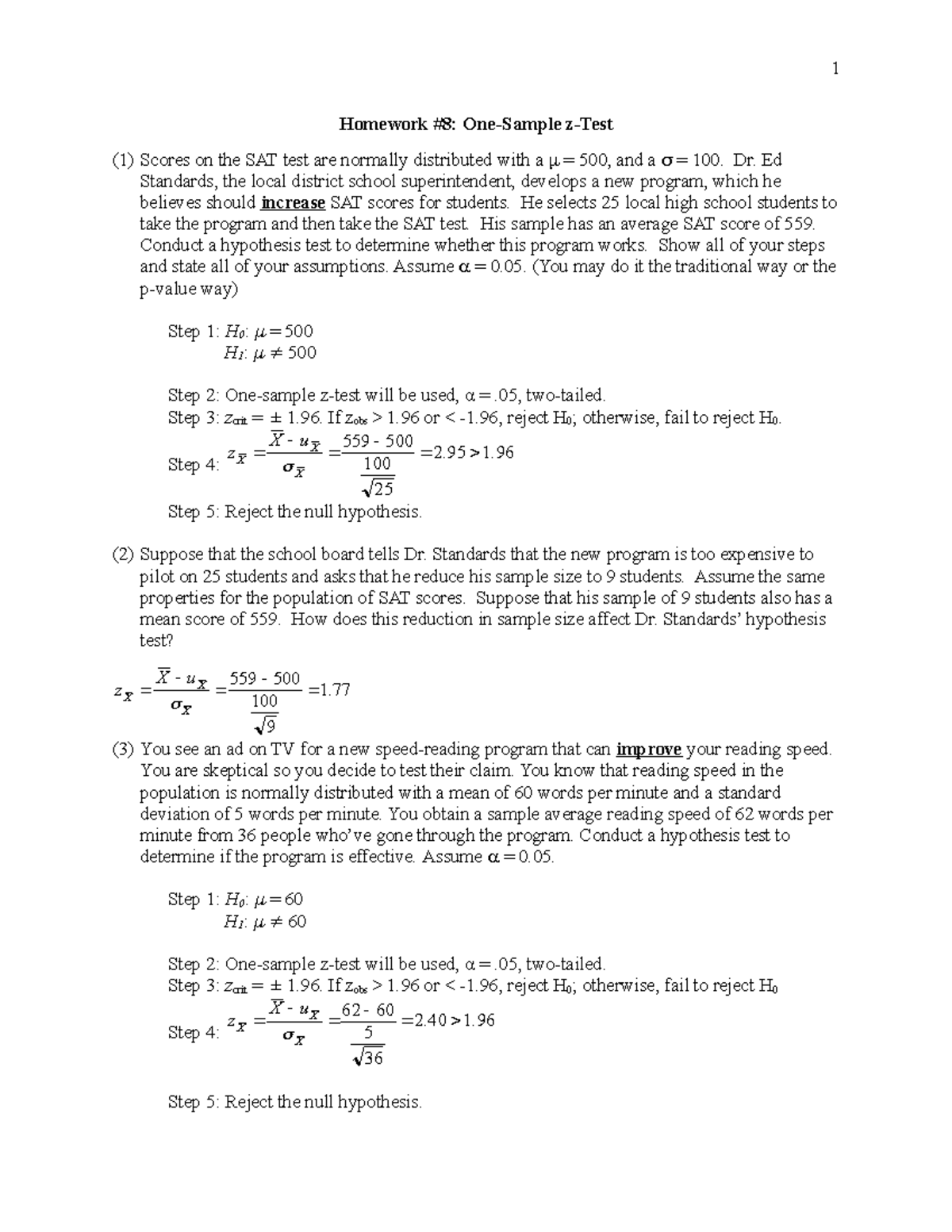 HW8 (due 0306) - Jinyan Fan - 1 Homework (1) Scores on the SAT test are ...
