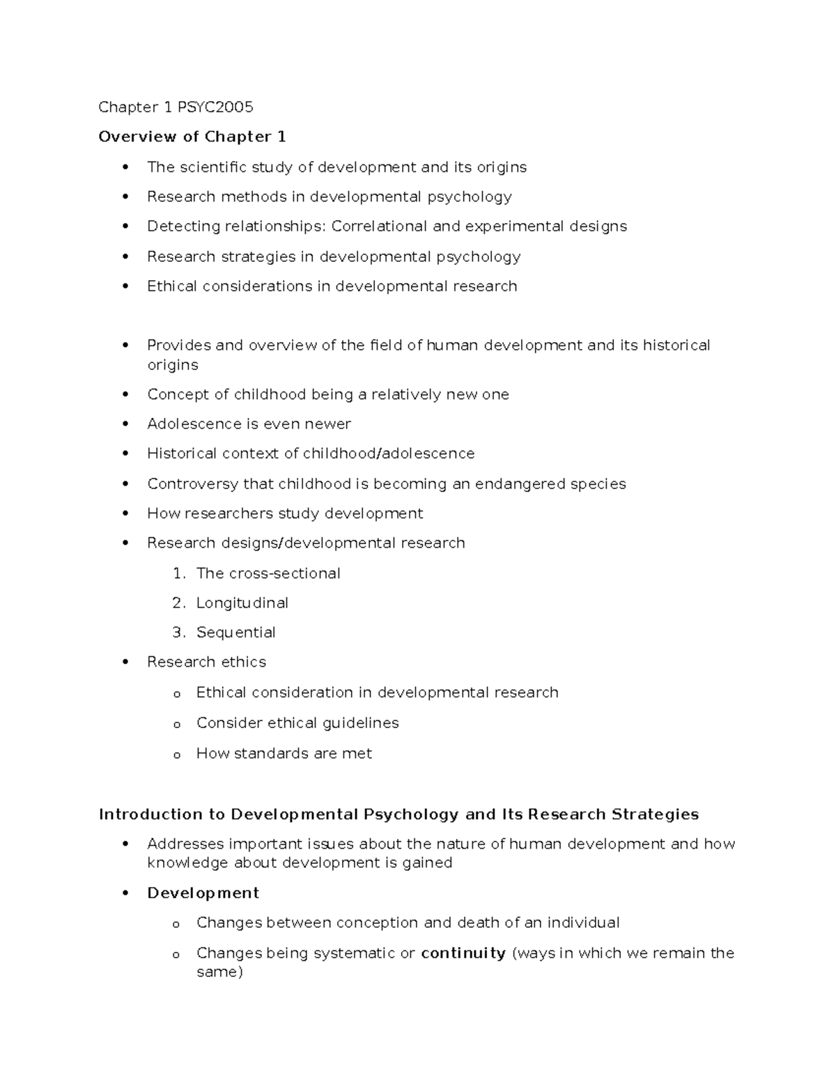 Chapter 1 PSYC2005 - Chapter 1 PSYC Overview of Chapter 1 The ...