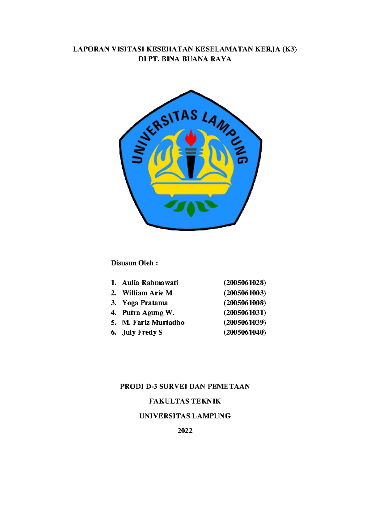 K3 Makalah Wawancara - LAPORAN VISITASI KESEHATAN KESELAMATAN KERJA (K3 ...