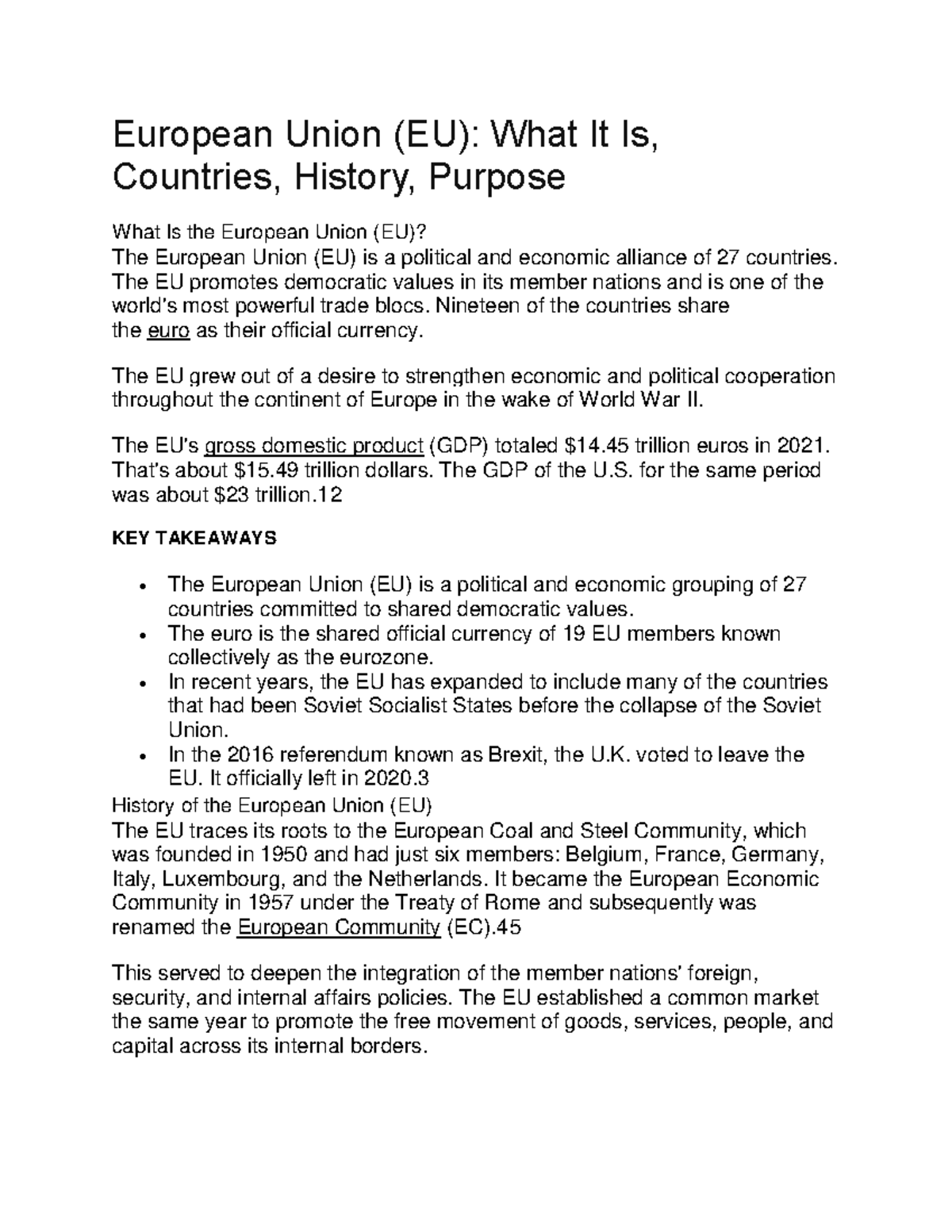 European Union - The EU promotes democratic values in its member ...