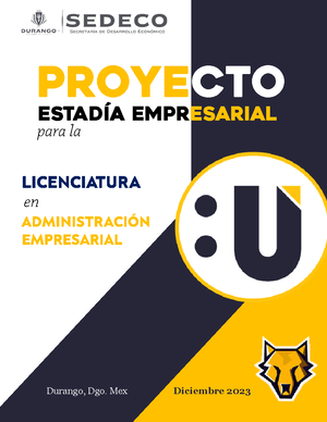 Estadía Empresarial fase 1 - NOMBRE DEL PROYECTO DE ESTADÍA EMPRESARIAL ...