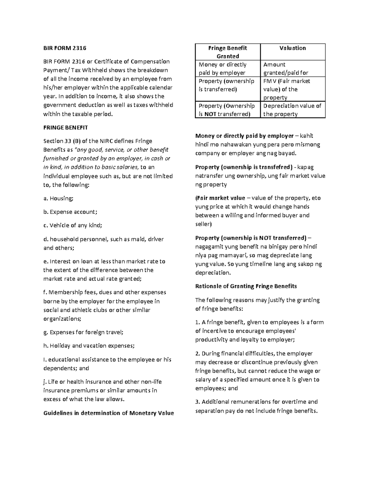 Income Taxation - BIR FORM 2316 BIR FORM 2316 or Certificate of ...