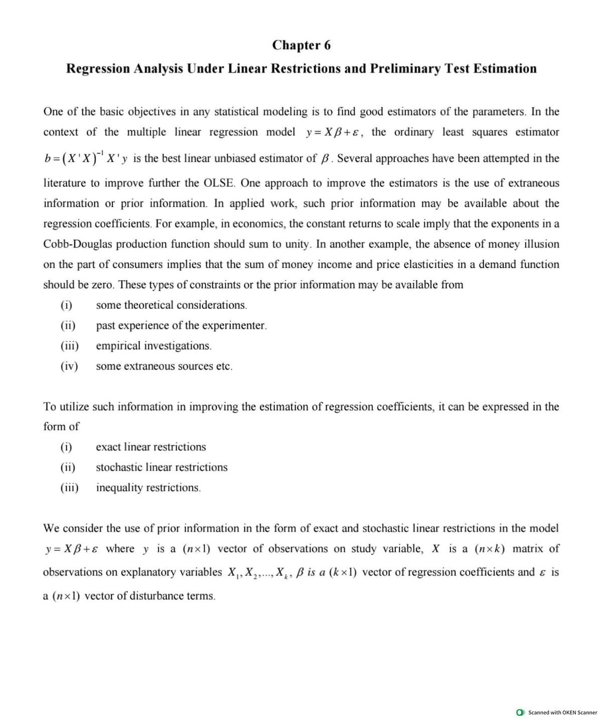 Regression Analysis Under Linear Restriction And Preliminary Test