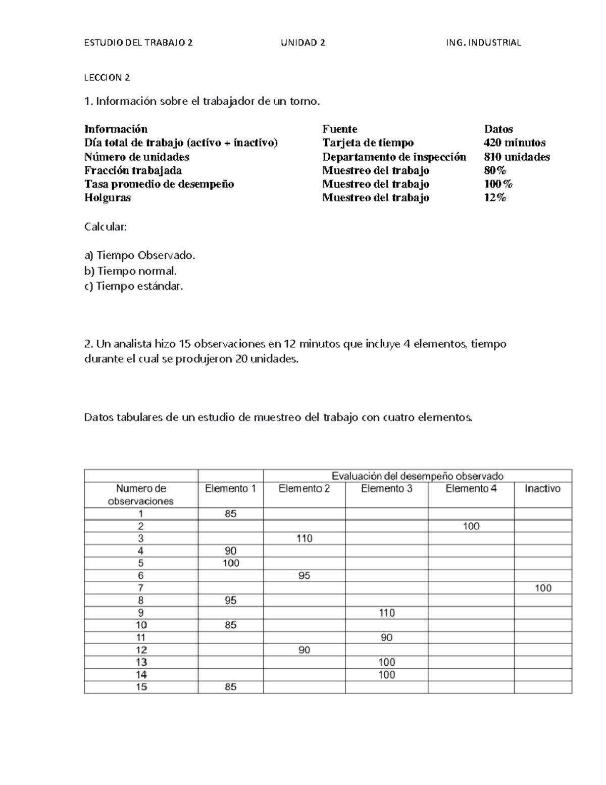 Leccion 2-U2. Practica- Alumnos - ESTUDIO DEL TRABAJO 2 UNIDAD 2 ING ...