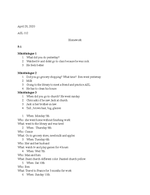Signing Naturally Unit 7 Answers - Homework 7: Minidialogue 1 1. Man ...