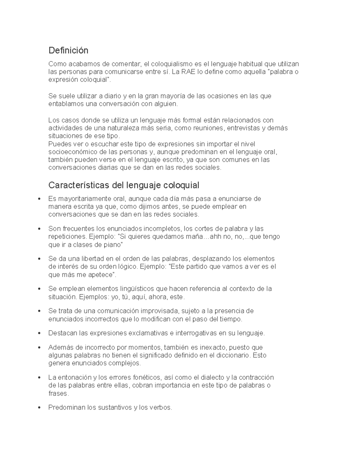 Lenguaje coloquial - actividad útil en el rol académico - Definición ...