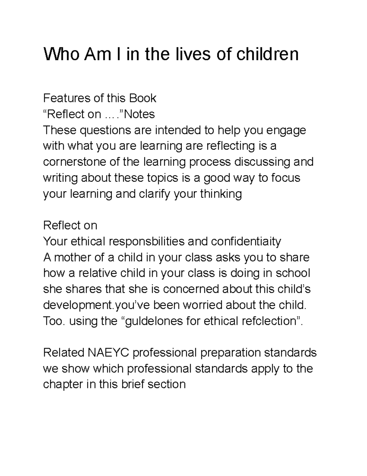 Who Am I in the lives of children - Who Am I in the lives of children ...